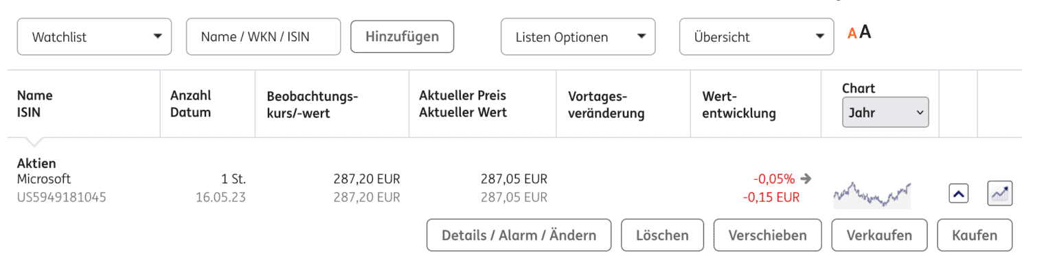 ING Watchlist: Login, Funktionen & neue Ansicht (2026)